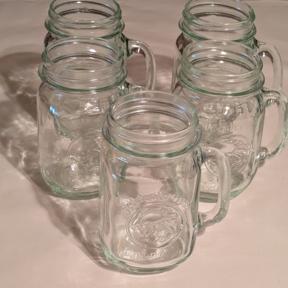 Dining | Clear Glass Mason Jar Mugs Set | Poshmark